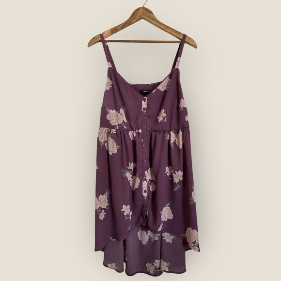 torrid | Tops | Torrid Lexiepurple Floral Georgette Babydoll Cami Top X ...